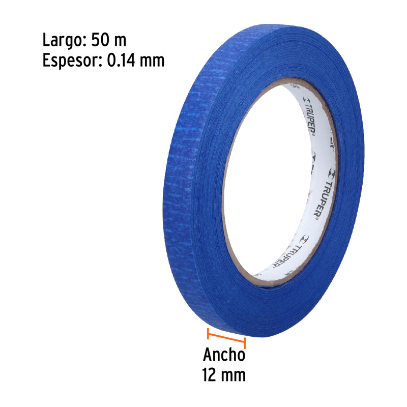 Masking tape, 1/2", azul |Ferreco