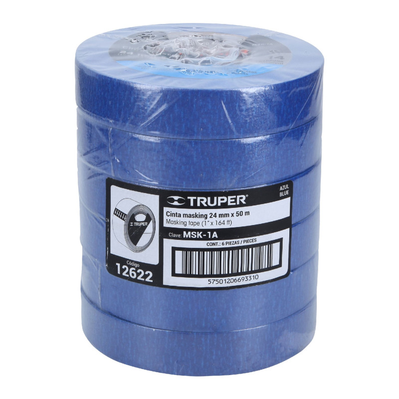 Masking tape, 1", azul |Ferreco