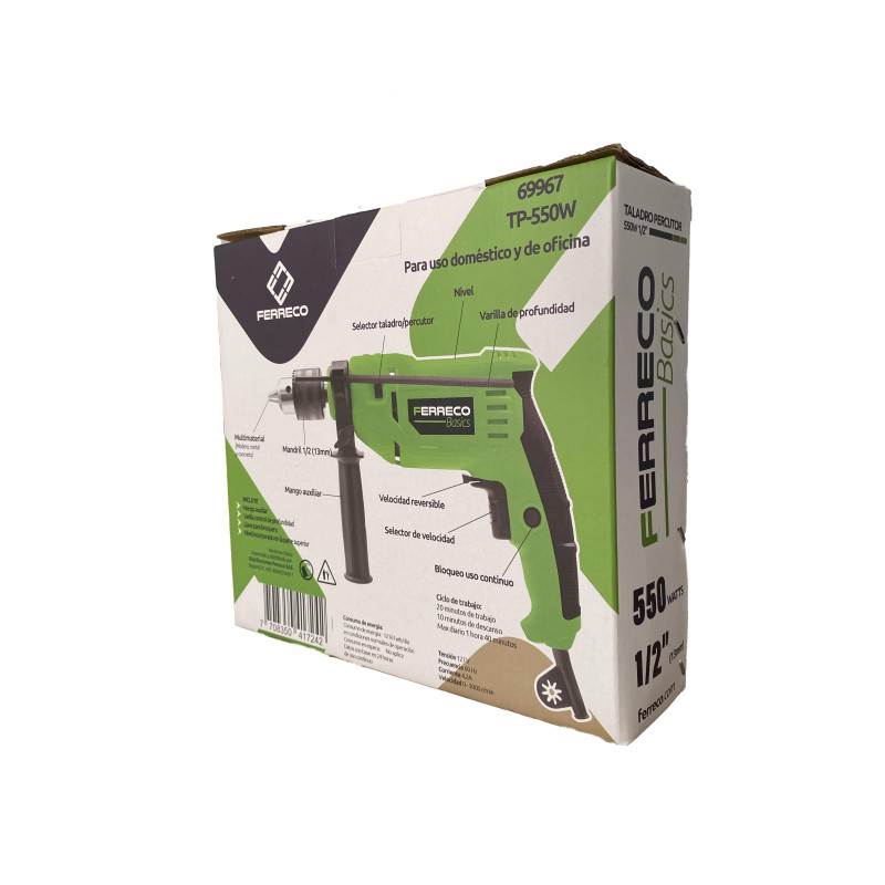 Taladro Percutor 1/2 550w Semi-profesional, Con Nivel | FERRECO