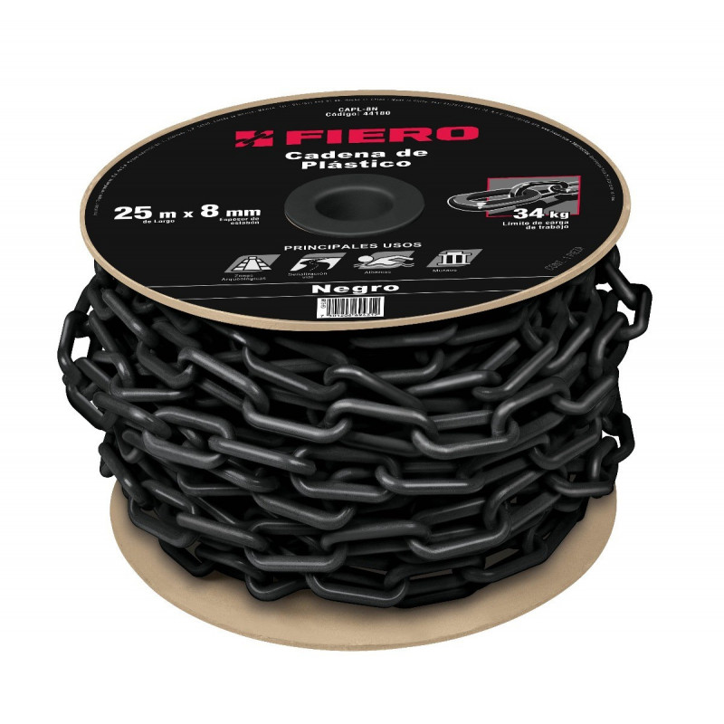Cadena Plastica 8MM 7 Color Negro Fiero |Ferreco