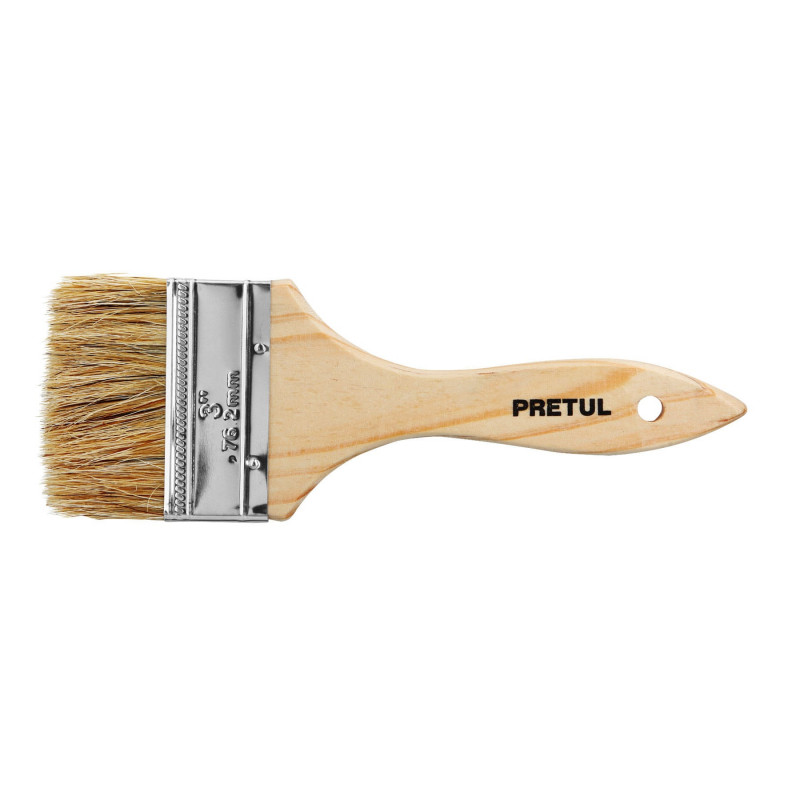 Brocha Uso General 3" Mango Madera Pretul |Ferreco
